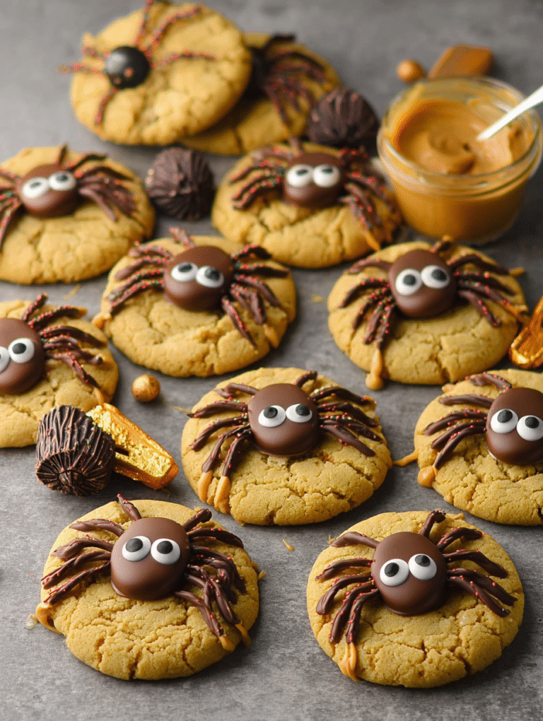 Quick & Easy Halloween Peanut Butter Spider Cookies