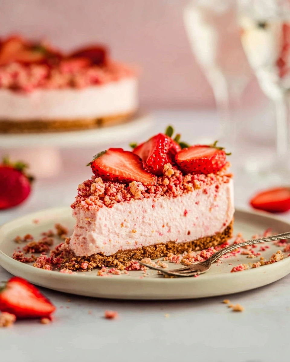 Creamy Strawberry Crunch Cheesecake How to Make in 7 Steps