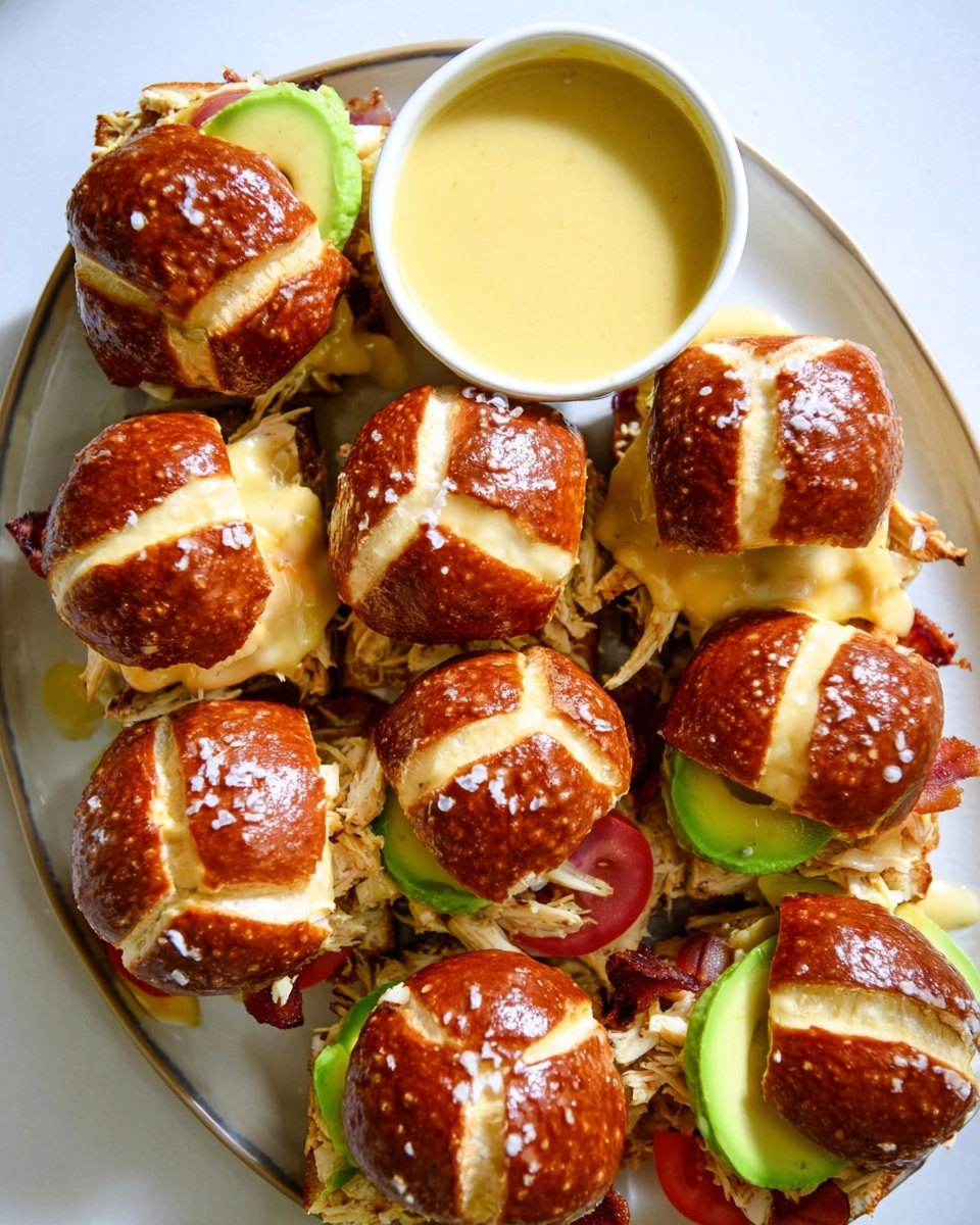 Honey Mustard BLT Chicken Sliders - Party Sandwich Recipe with Brioche Buns